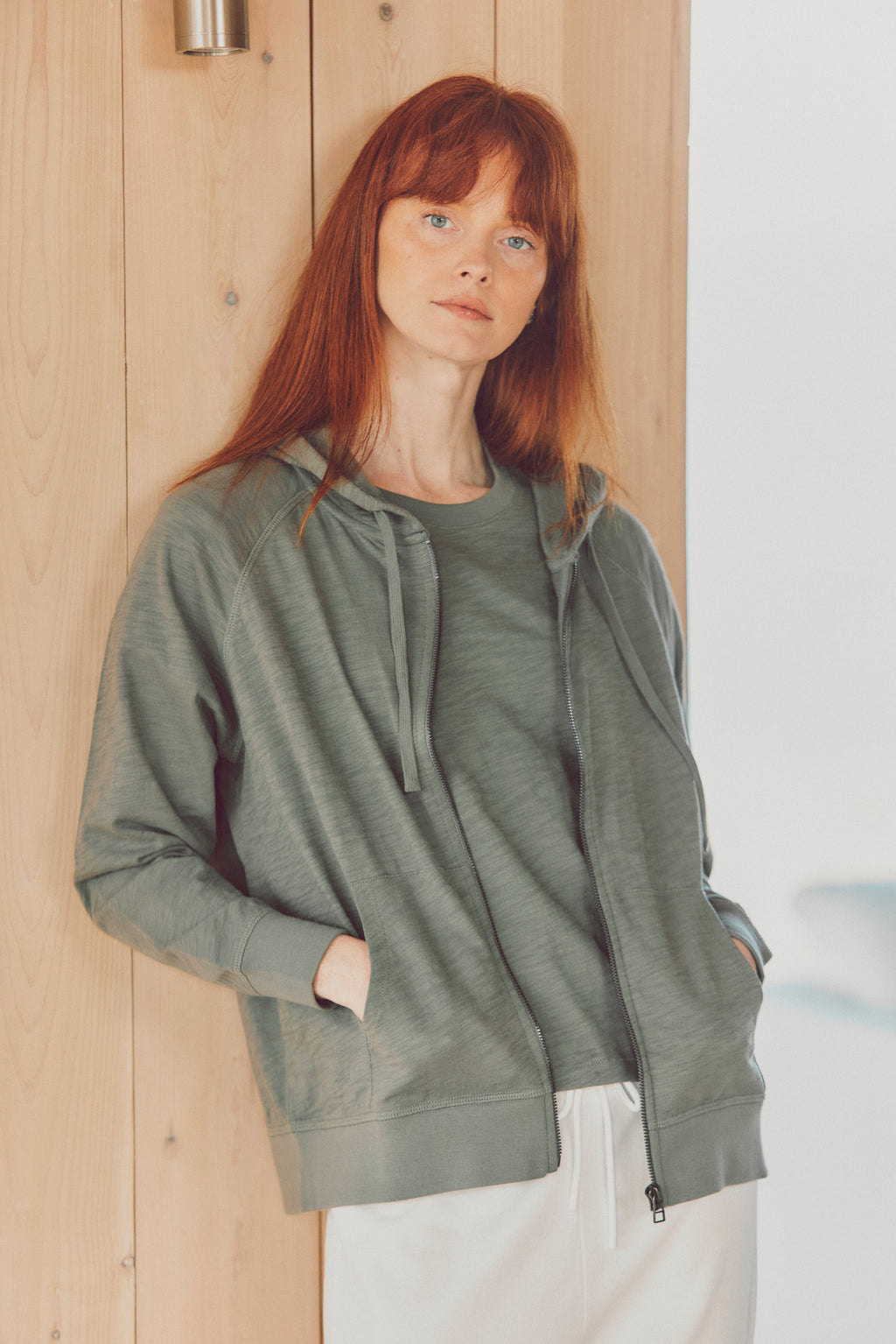 Cotton Zip-Up Crewneck | Beautifully Constructed | Leallo